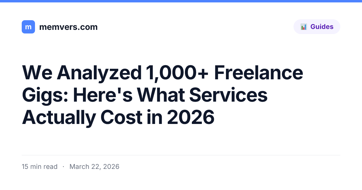 We Analyzed 1,000+ Freelance Gigs: Here's What Services Actually Cost ...